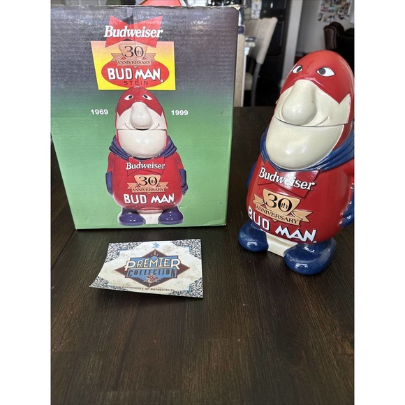 Budweiser | Other | Vtg 999 Budweiser Bud Man 3th Anniversary Beer ...